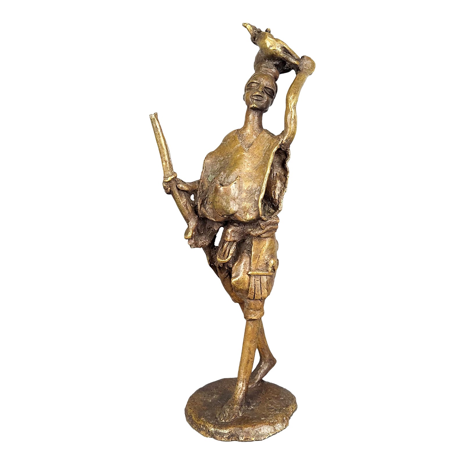 Early 20th Century Antique African Tribal Hand Made Bronze Hunter ...