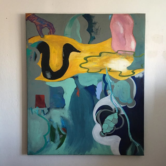 Mid 20th Century Abstract Expressionist Oil Painting | Chairish