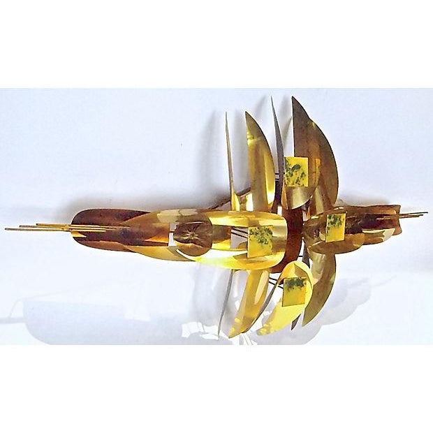 William Vose Mid-Century Gold Metal Wall Sculpture | Chairish