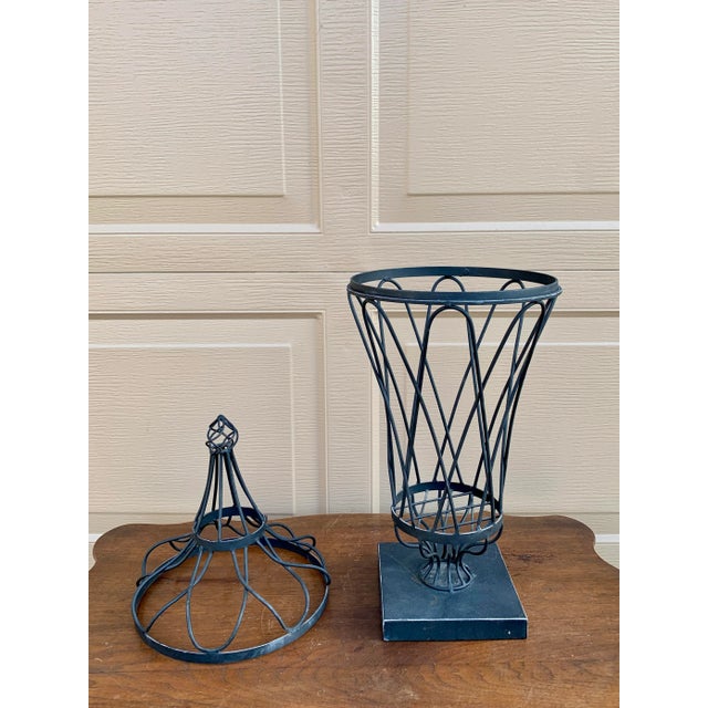 Wrought Iron Topiary Urn Form | Chairish
