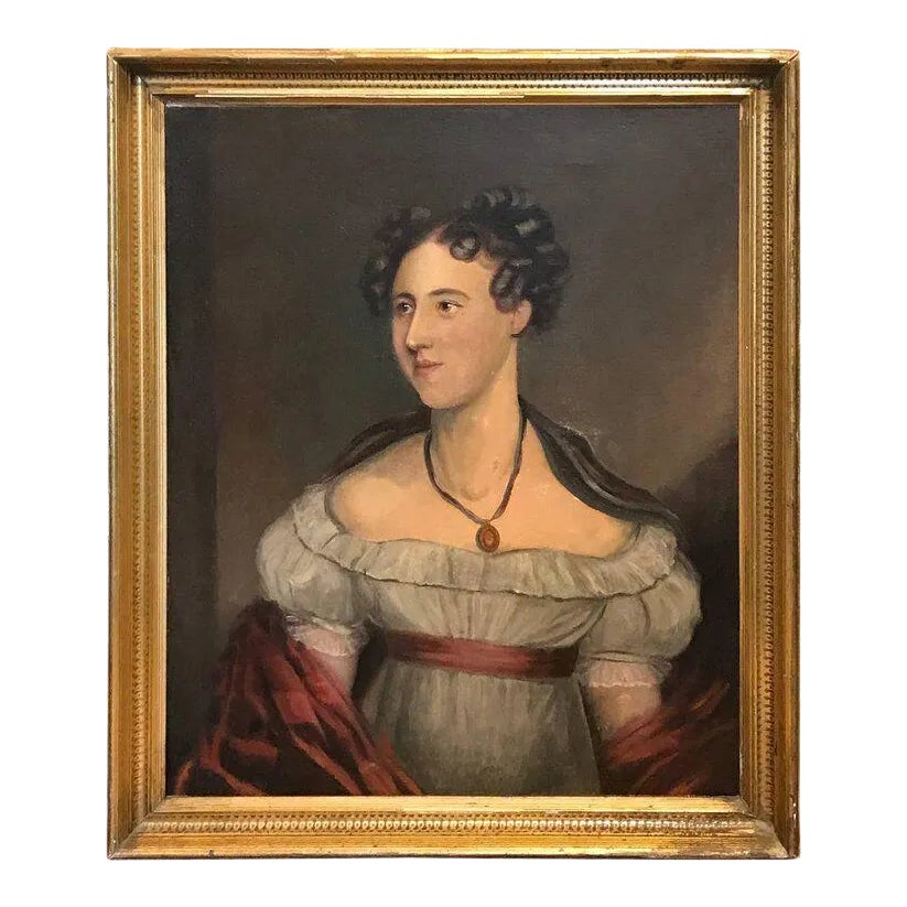 American Classical Portrait of a Lady | Chairish
