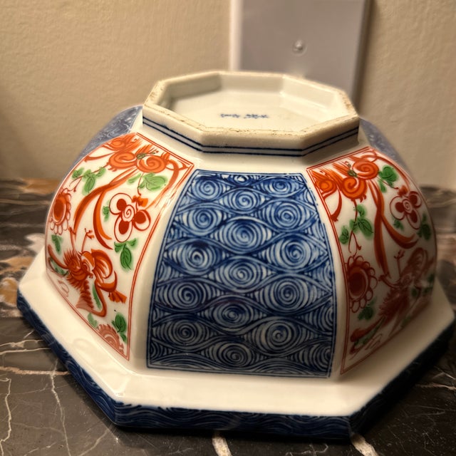 Imari 19th Century Japanese Octagon Shaped Bowl | Chairish