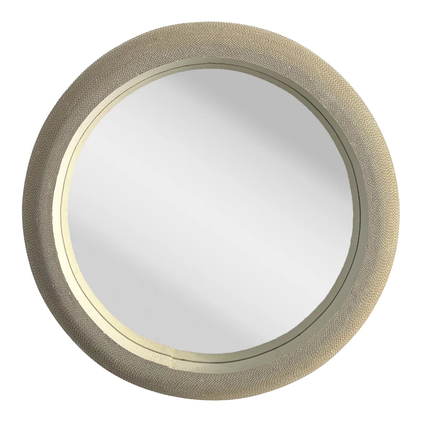 Vintage Corrugated Cardboard Mirror by Flute Chicago | Chairish