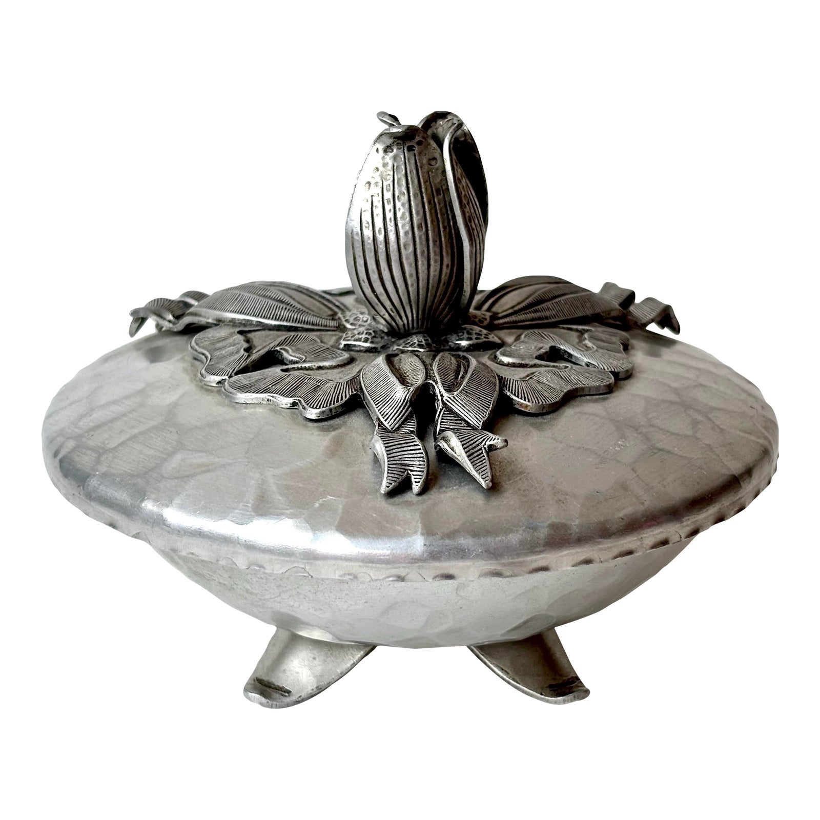 1950s Rodney Kent Hand Wrought Creations Hammered Aluminum Footed Tulip ...