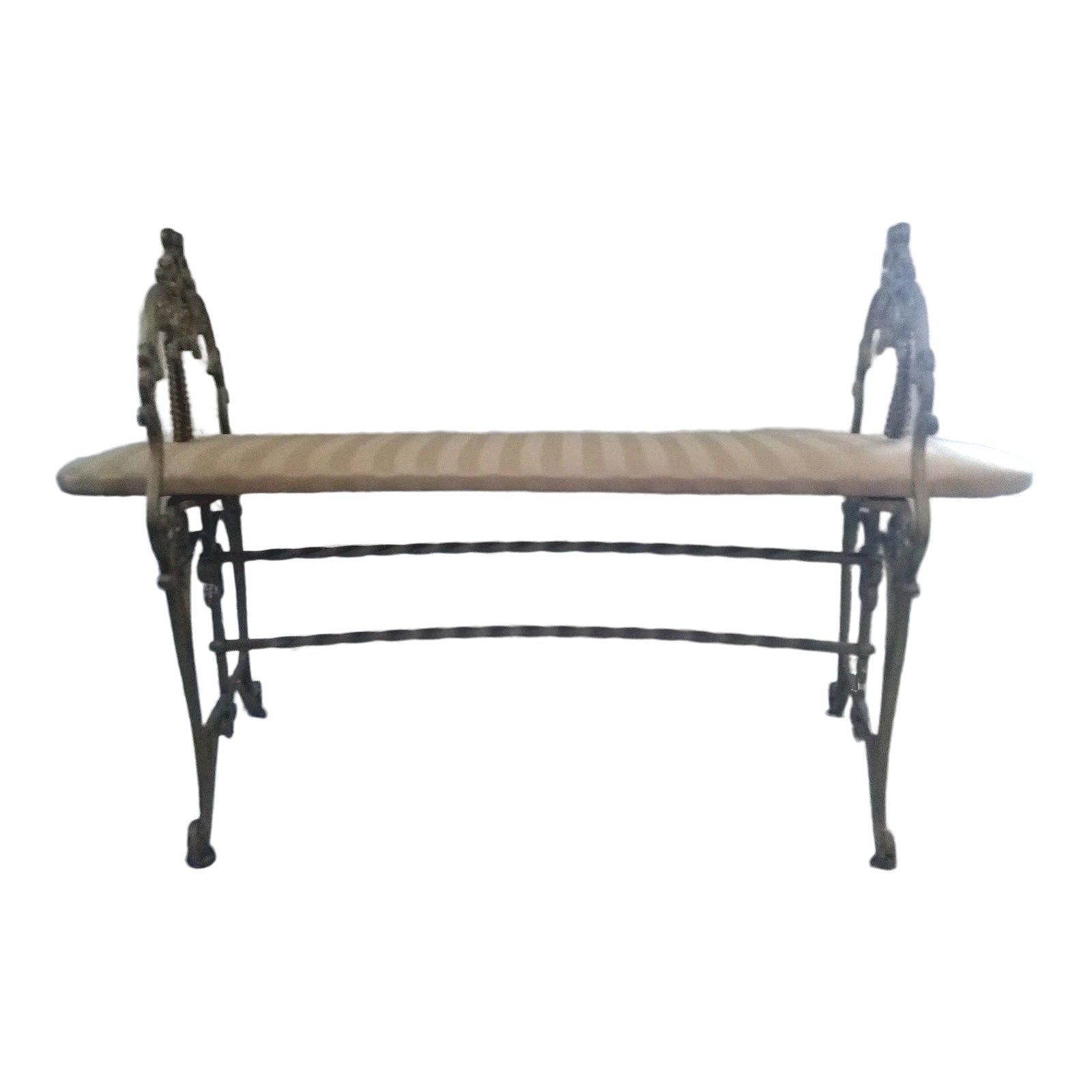 Vintage Late Victorian/Hollywood Regency Style Bench | Chairish