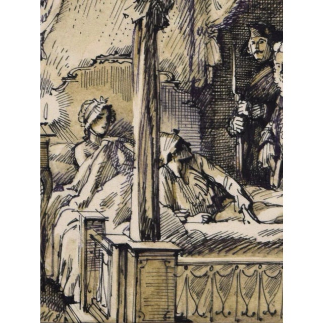 Vintage Russian Pen & Ink Illustration Drawing W/Watercolor by Anatoly ...