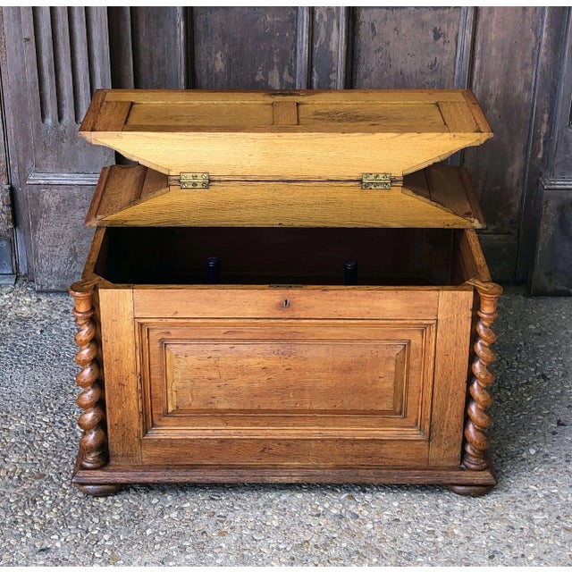 Large English Wine Cooler or Cellarette of Patinated Oak | Chairish
