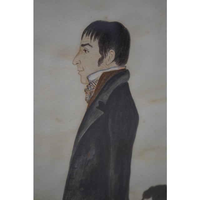 Pair Early American Style Framed Family Watercolor Prints | Chairish