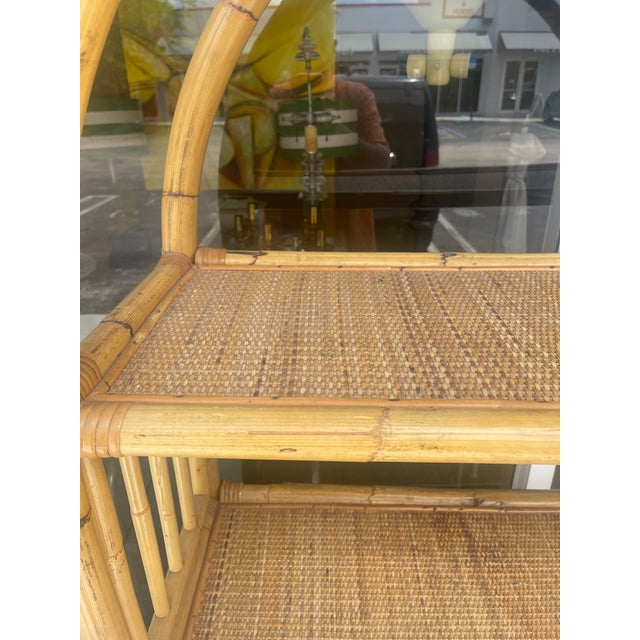 Vintage Four Shelves Rattan Bookshelf. | Chairish