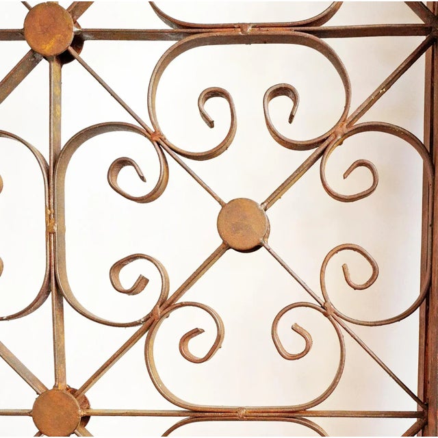 Large Wood Framed Iron Rosette Screen | Chairish
