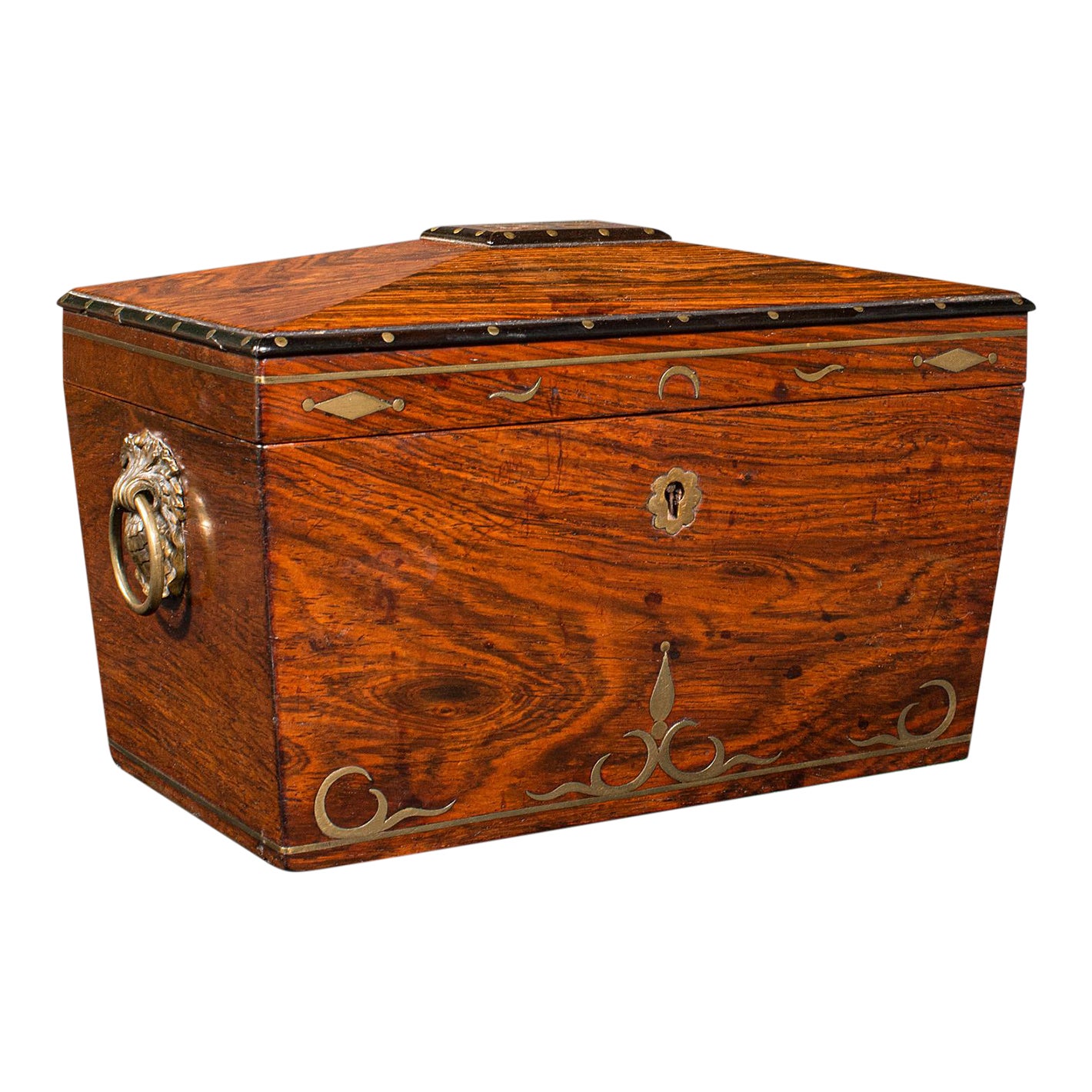 1850s Antique Victorian Anglo Indian Sarcophagus Tea Caddy | Chairish