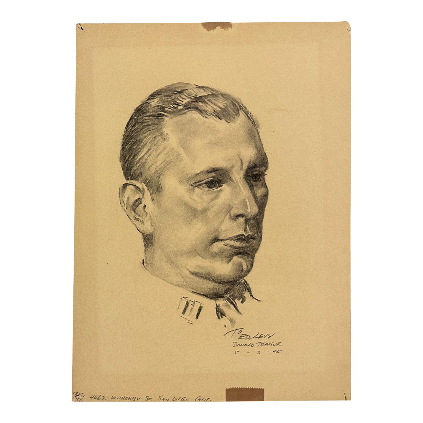 Original 1945 Pencil Drawing, Portrait, by Donald Teague, (American ...