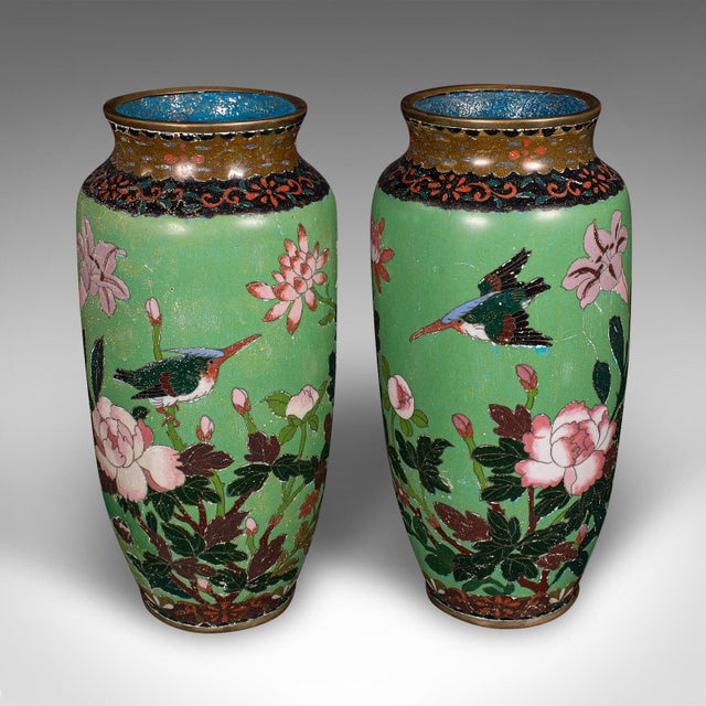 1850's Pair of Antique Baluster Vases | Chairish