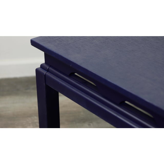 Carl Springer Style Blue Raffia Coffee Table | Chairish