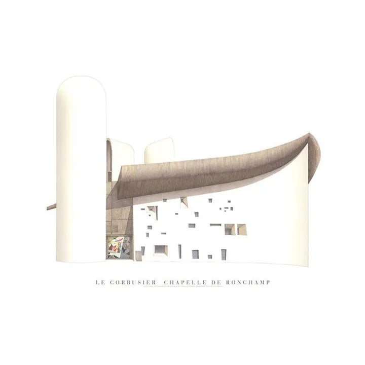 Le Corbusier Chapelle De Ronchamp Lithograph | Chairish