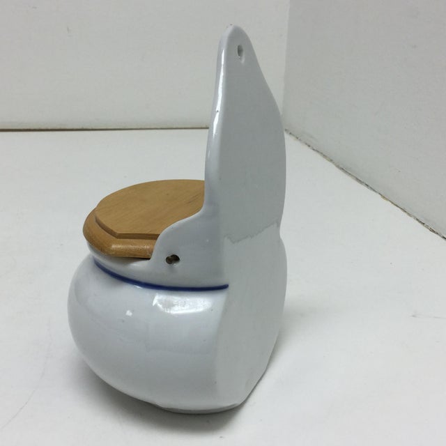 Antique Delft Salt Box in Blue and a White Ceramic | Chairish