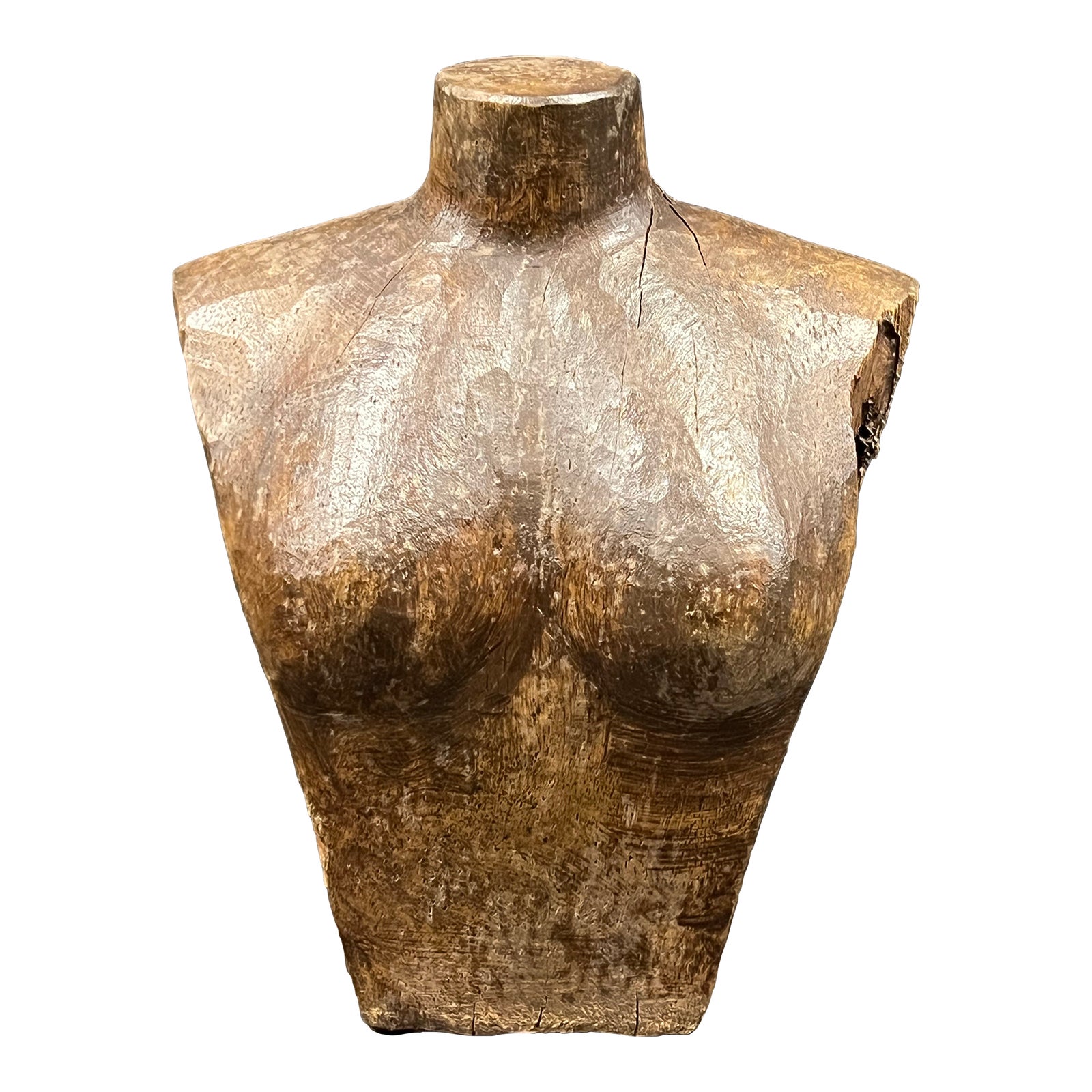 Carved Solid Wooden Female Torso Sculpture Late 20th Century #703 ...