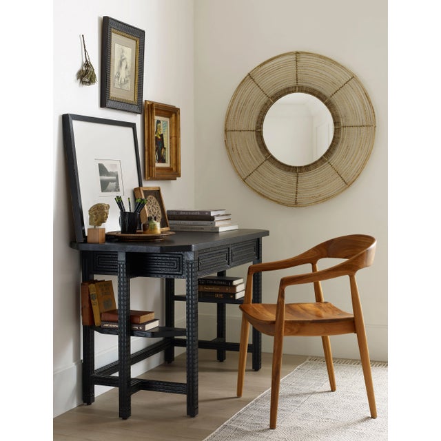 Beehive Round Mirror in Natural | Chairish