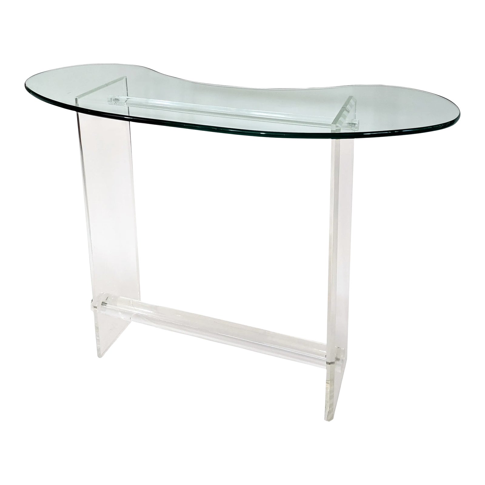 1970s Vintage Lucite Bar with Glass Top | Chairish