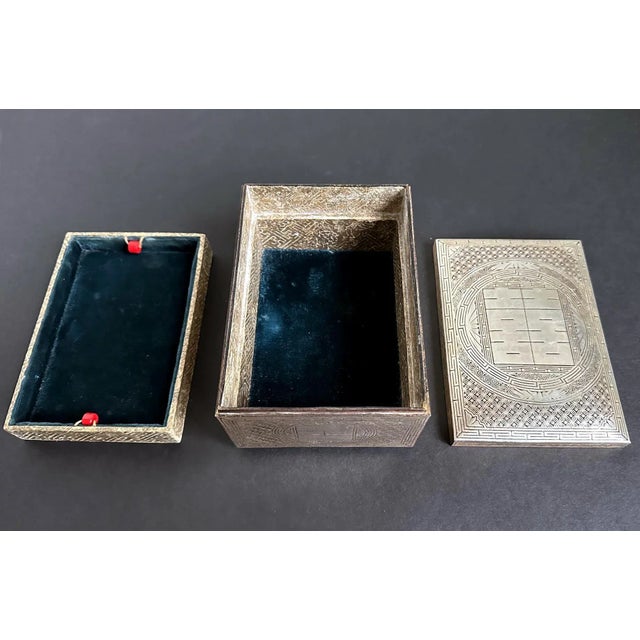 Fine Korean Box with Tray Iron with Silver Inlay Joseon Dynasty | Chairish