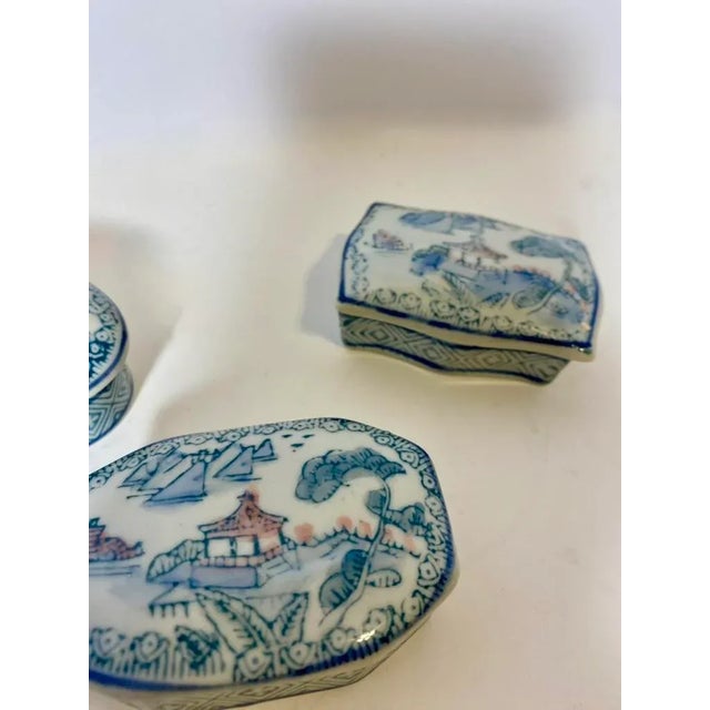 Vintage Chinese Porcelain Trinket Dishes, Set of 3, Small Pill Box ...