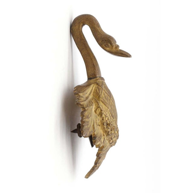 Mid 20th Century Reclaimed Brass Swan Handle | Chairish