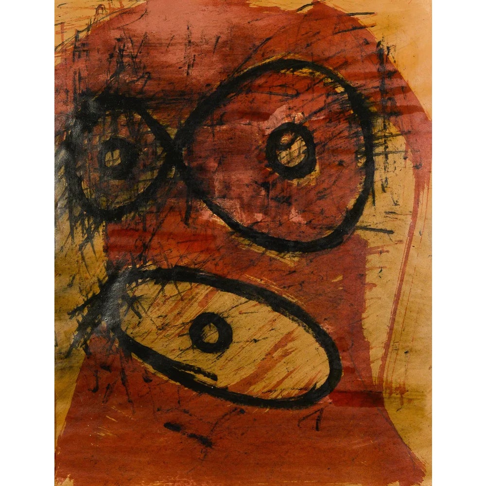 Abstract Female Form, Mid-20th Century, Ink on Paper | Chairish
