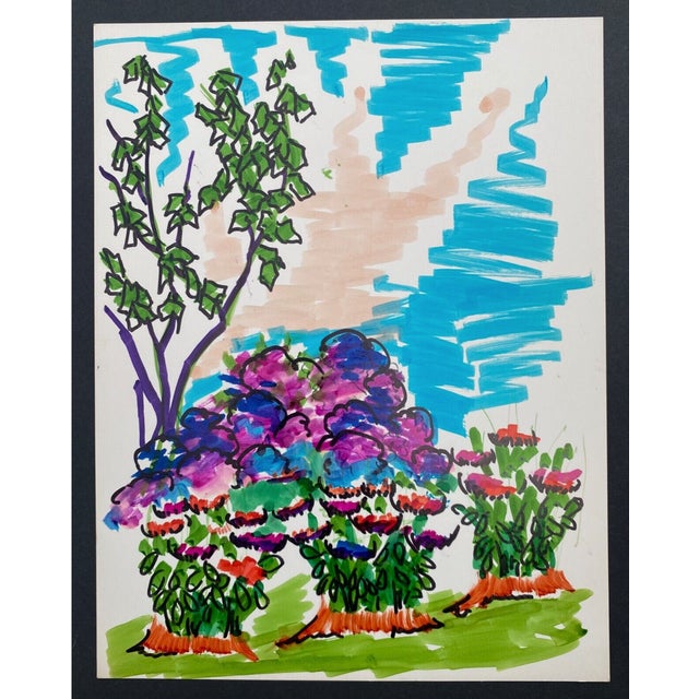 1967 Alexandra Merker Baltimore Garden Painting | Chairish