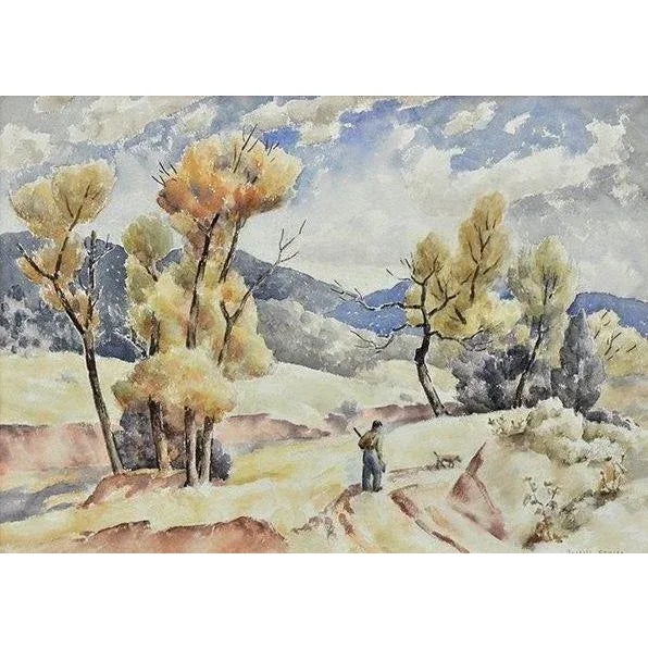 1930s Vintage Framed Watercolor Painting by Russell Cowles, the Rabbit ...