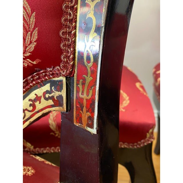 Set of Six Early 20th Century Louis XV Style Faux Boulle Inlaid Dining ...