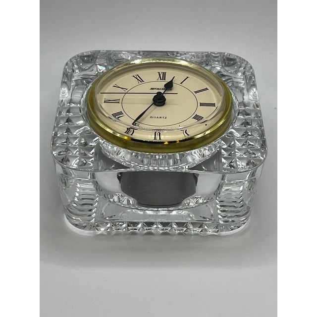 1980s Staiger West Germany Crystal Desk Clock | Chairish