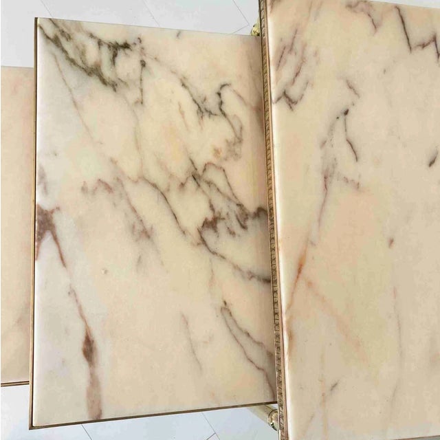 1970s Pink Marble Top Nesting Tables - Set of 3 | Chairish