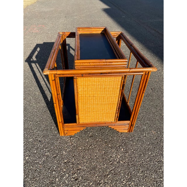 1990s Selamat Designs Bamboo Pencil Reed Magazine Rack With Removable ...