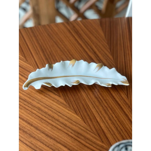 Vintage French Feather Catchall Dish | Chairish