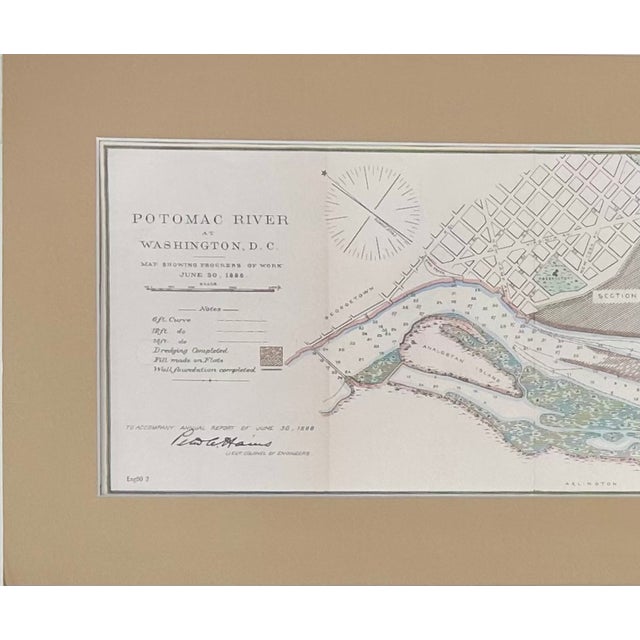 Potomac River, Original Coastal Chart, 1885 | Chairish