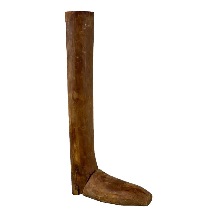 Antique Primitive Wood Cobblers Boot Form Prosthetic Leg | Chairish