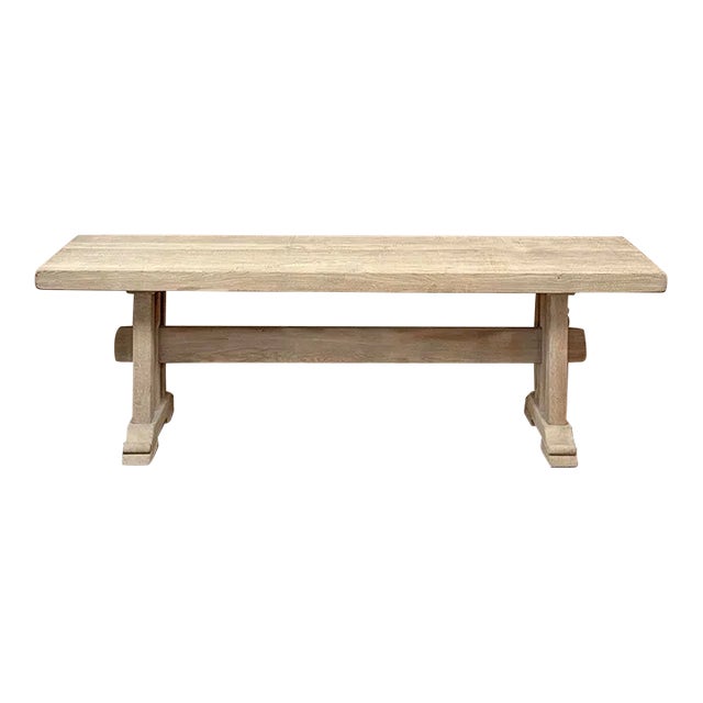 rustic oak trestle dining table