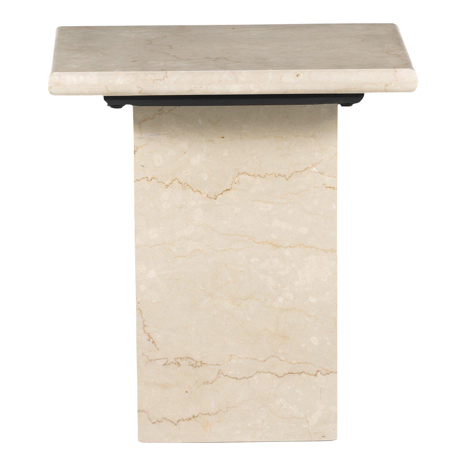 Four Hands Arum End Table - Cream Marble | Chairish