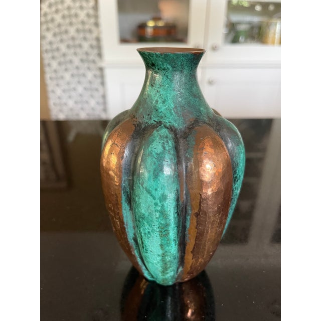 1980s Arts and Crafts Small Turquoise Vase | Chairish
