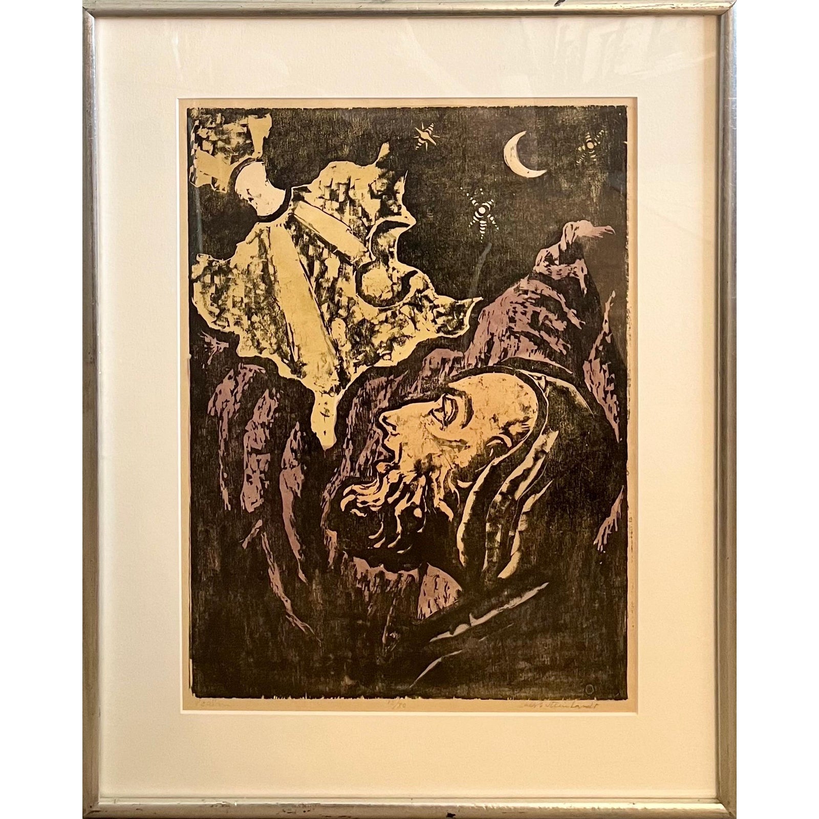 Jacob Steinhardt, Jewish Rabbi Looking Heavenward German Expressionist ...