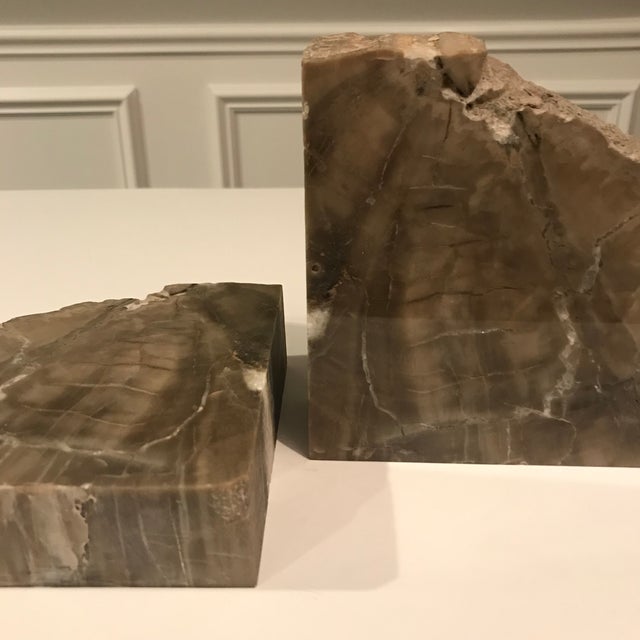 Natural Cut Polished Stone Bookends - a Pair | Chairish