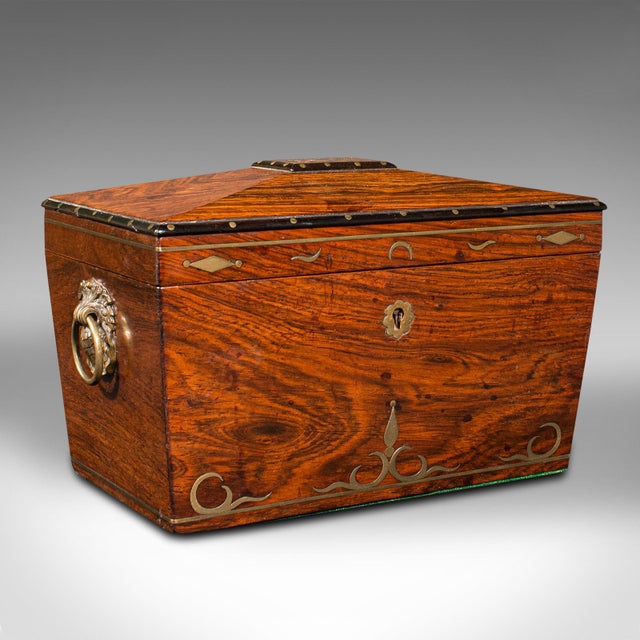 1850s Antique Victorian Anglo Indian Sarcophagus Tea Caddy | Chairish