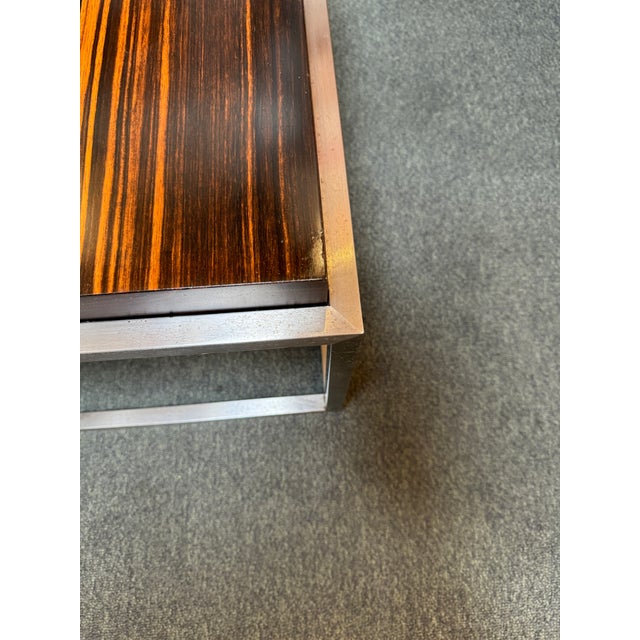 Gus Modern Drake Cube Macassar and Steel Table | Chairish