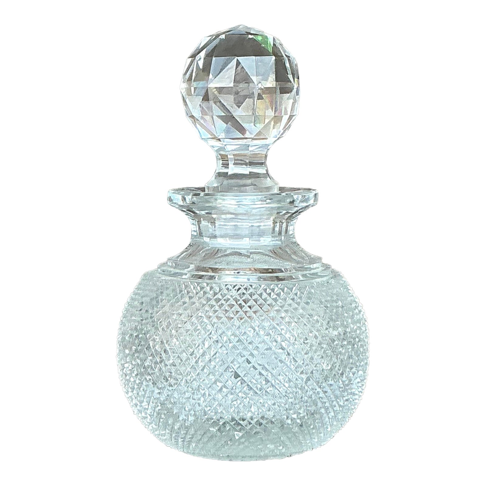 Vintage Regency Cut Small Crystal Decanter | Chairish