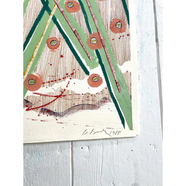 1988 Barbara Beck Painting on Handmade Paper | Chairish