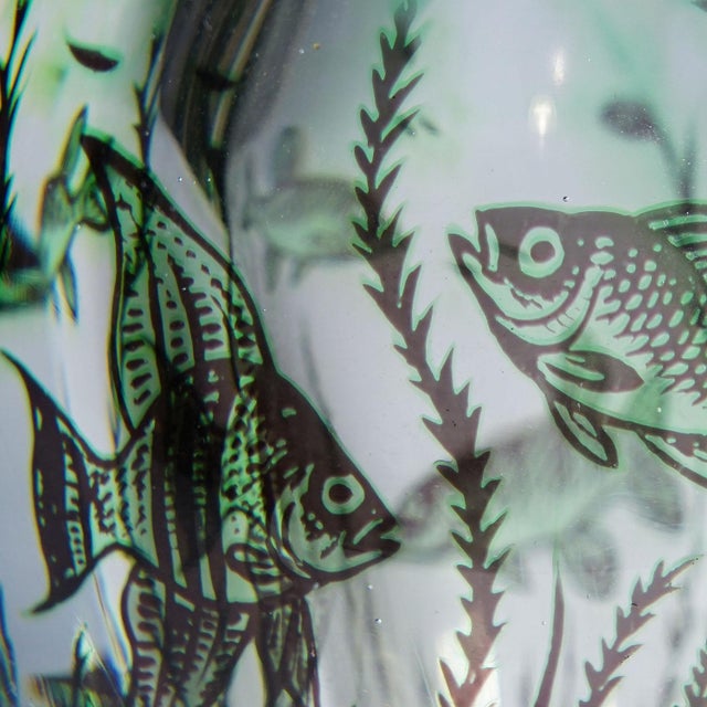 Vintage Fish Graal Vase by Edward Hald for Orrefors, Sweden 1947 | Chairish