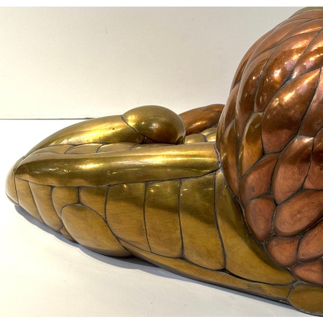 Large Copper & Brass Lion Sculpture Attributed to Sergio Bustamante ...