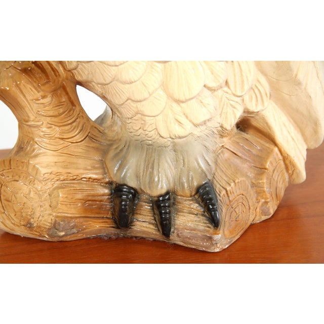 Large Vintage Ceramic Owl Table Lamp | Chairish
