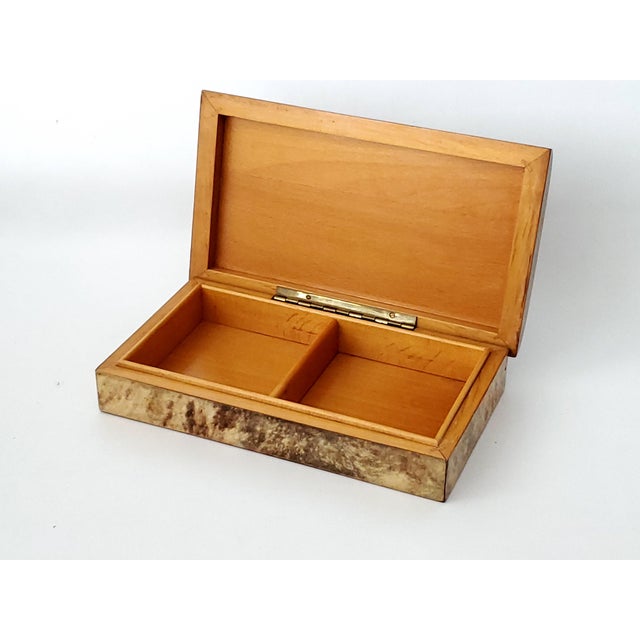 Aldo Tura Fornasetti Style Brown GoatSkin Parchment Box With Hand ...