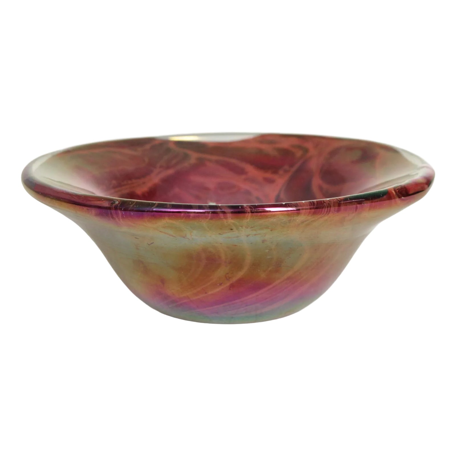 1960s Robert Barber Iridescent Blown Glass Bowl | Chairish